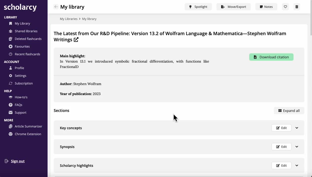 Organise and customise - Scholarcy User Guide
